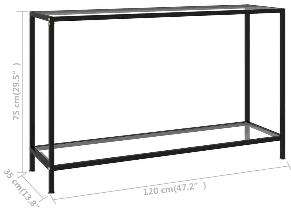 vidaXL Marketos Konzolový stolek průhledný 120 x 35 x 75 cm tvrzené sklo