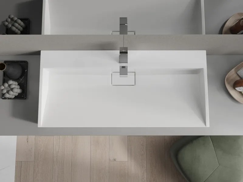Mexen Ava umyvadlo na desku z konglomerátu 1/O 100 x 46 cm, bílá - 23011001