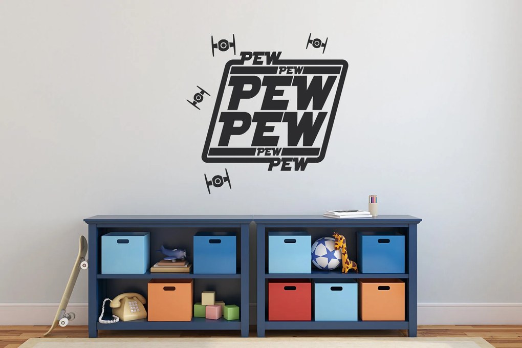 Lepy.cz Samolepka na zeď Star Wars -  Pew Velikost (šířka x výška): 60x60cm, Barevná varianta: Světle modrá