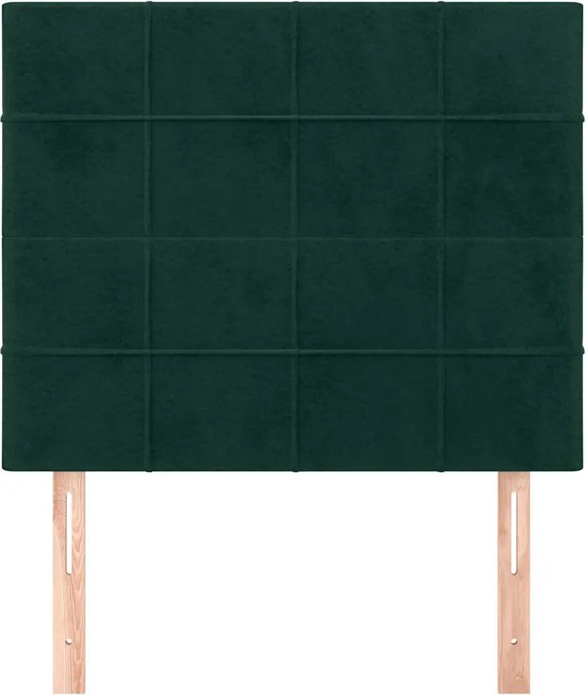 Čelo postele tmavě zelené 80x5x118/128 cm sametové 3116365