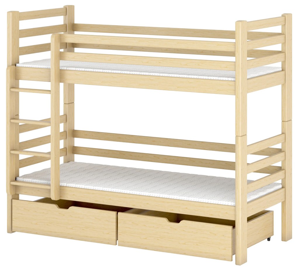 Dětská postel 90 cm Paul (s roštem a úl. prostorem) (borovice). 1013578