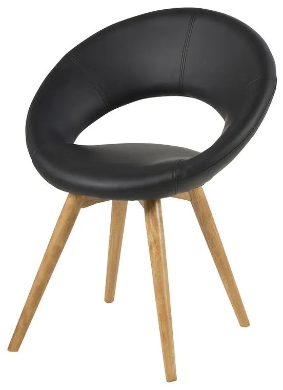Design by scandinavia Jídelní židle Round s masivními nohami (SET 2 ks) 3721
