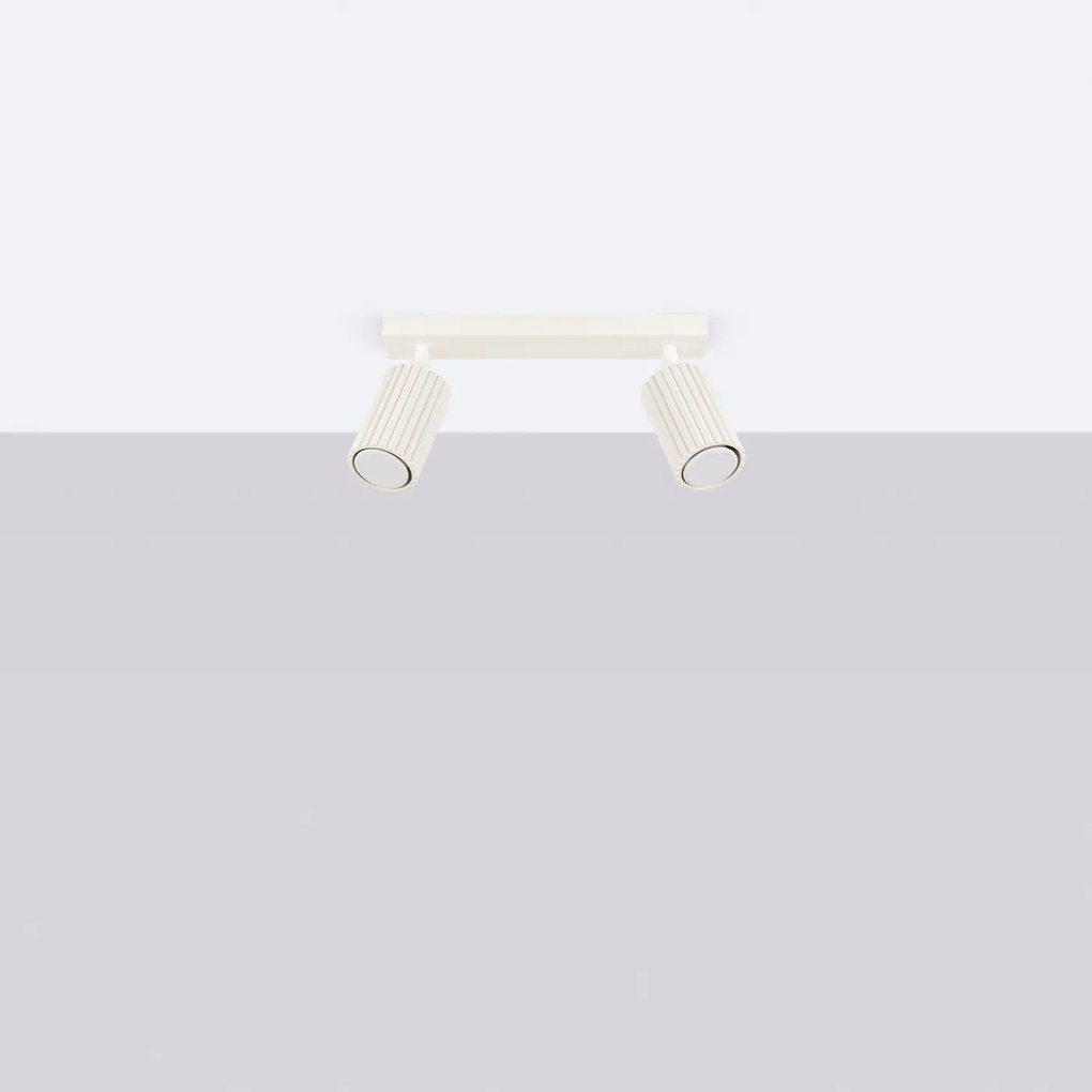 Bodové svítidlo Karbon, 2x béžové kovové stínítko, (možnost polohování)