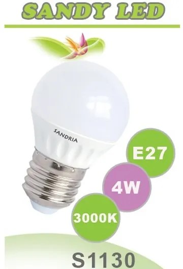 LED žárovka E27 SANDRIA S1130 SANDY LED E27 B45 4W SMD 3000K