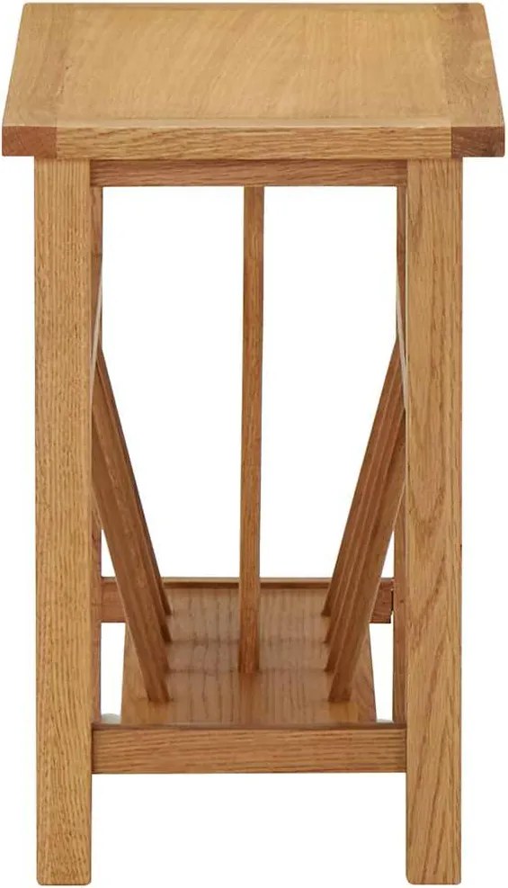 Stolek na časopisy 45 x 27 x 42 cm masivní dubové dřevo 289184
