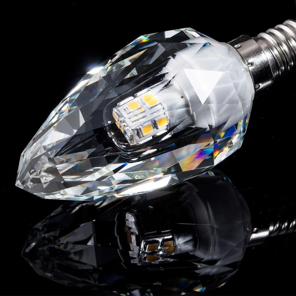 Dekorační LED žárovka E14 neutrální 4000k 4w 500 lm crystal svíčka