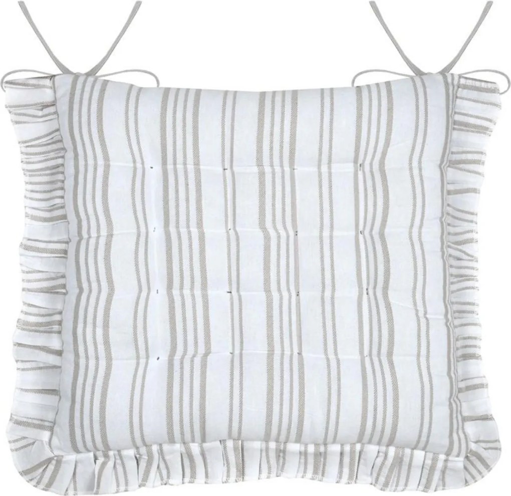 Oboustranný podsedák na židli Josephine 38x38 cm šedý/bílý