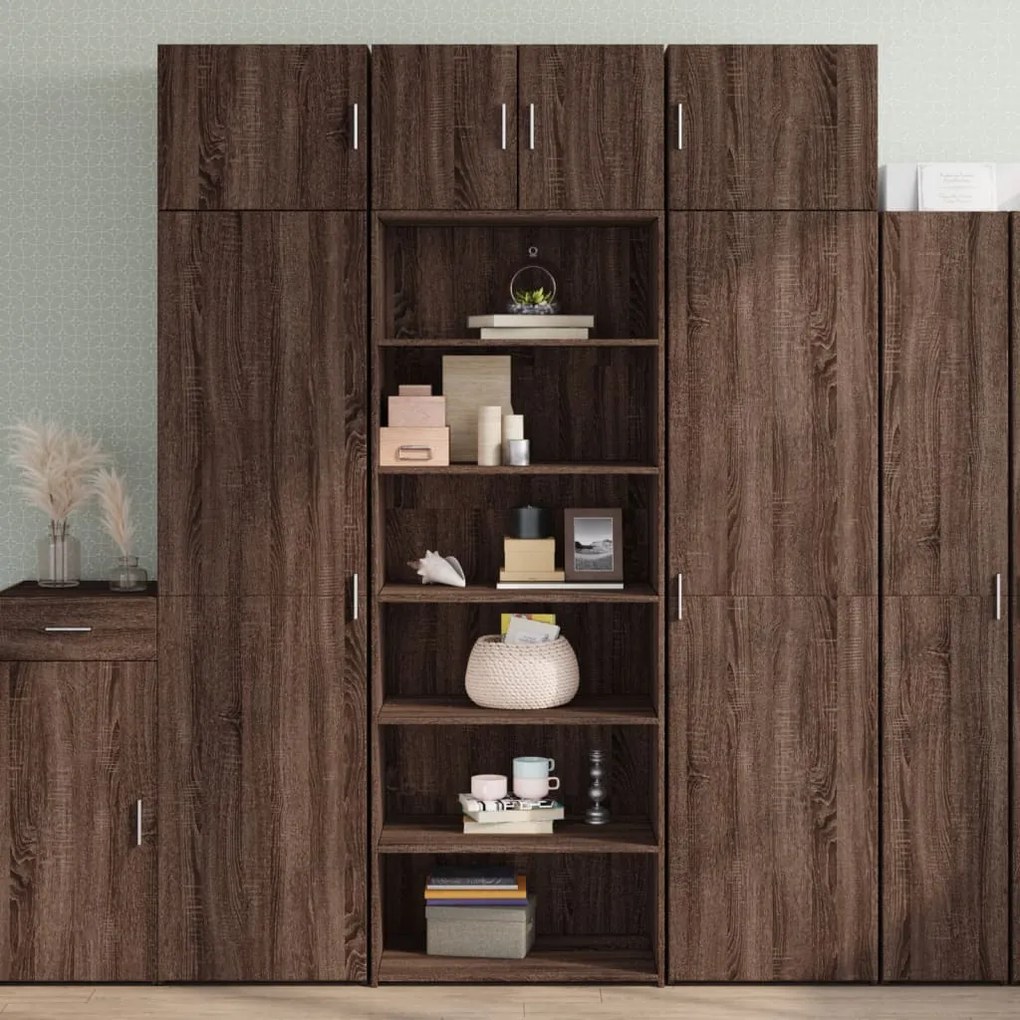 Skříň highboard hnědý dub 70 x 41 x 185 cm kompozitní dřevo