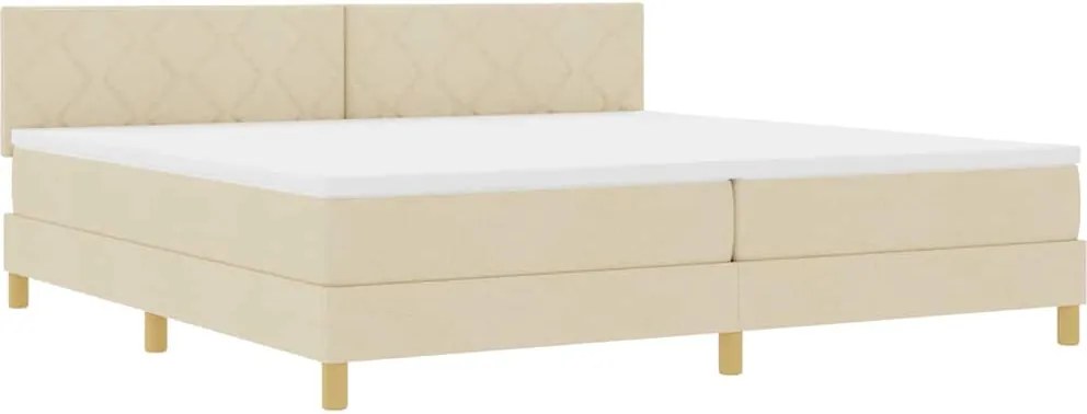 Postel s boxspringem s polštářem Krémová 200 x 200 cm textil 3339026