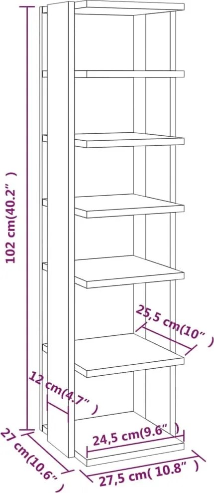 vidaXL Botník 27,5x27x102 cm kompozitní dřevo [808487] Barva: Bílá