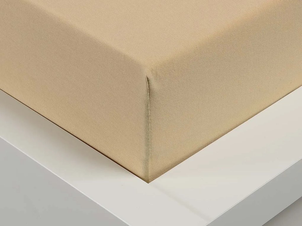 XPOSE® Jersey prostěradlo Exclusive - béžové 90x200 cm