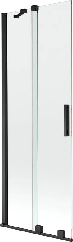 Mexen Velar sprchová zástěna 2-křídlová posuvná 75 x 150 cm, transparentní, černá - 896-075-000-01-70