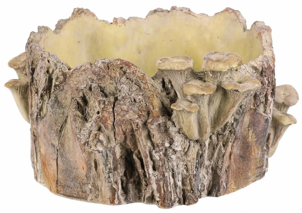 Obal betonový - pařez s houbami, 32 x 29 x 16 cm, 32 cm