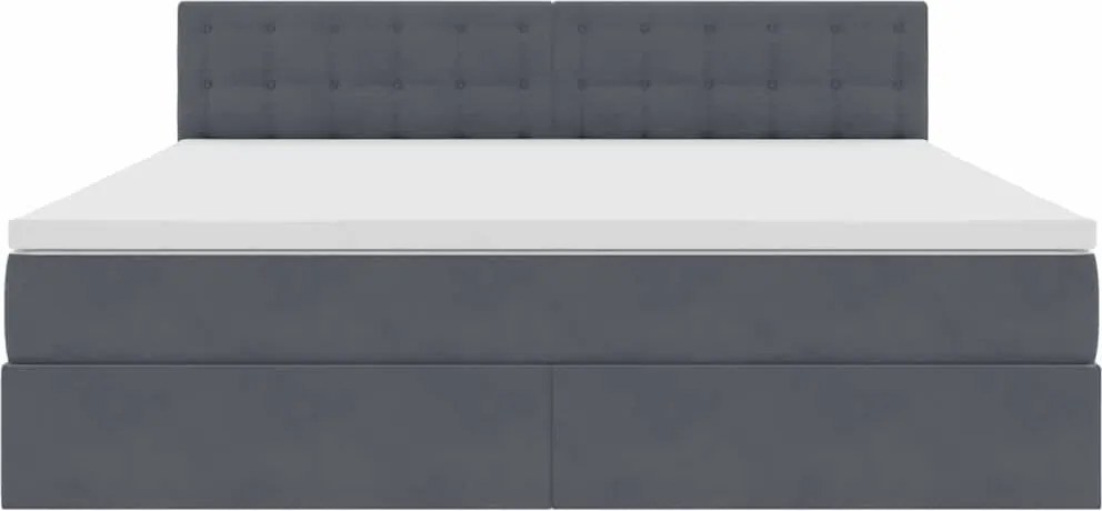 Postel s úložným prostorem s čelo Tmavě šedá 180 x 200 cm samet 3370894