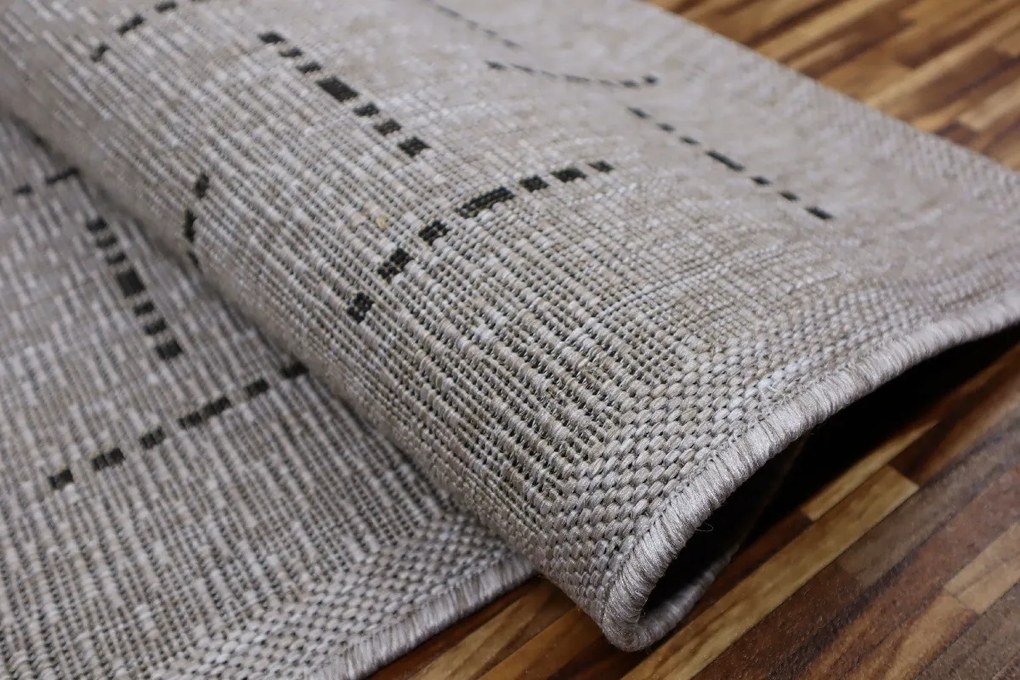 Devos Caby (DC Carpets), Kusový koberec FLOORLUX Silver/Black 20008 – na ven i na doma, 120x170, šedá, chodba / předsíň
