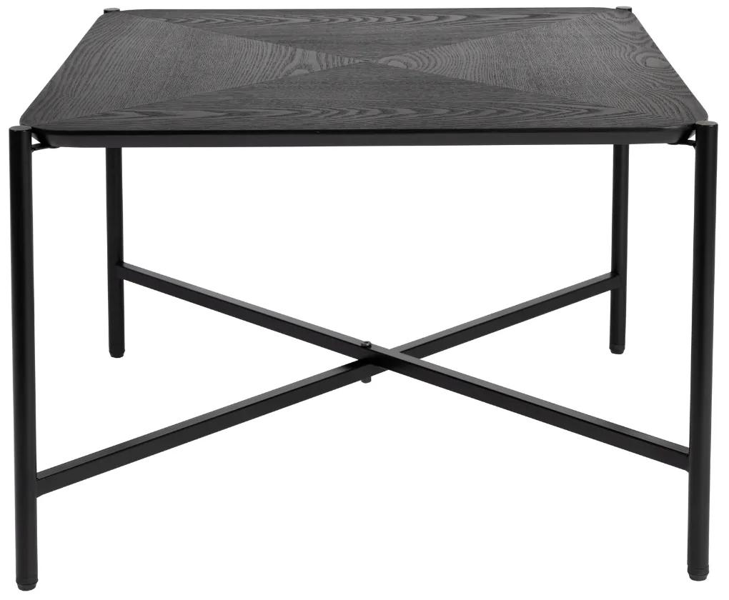 White Label Černý lakovaný konferenční stolek WLL MARCIO 40 x 40 cm