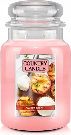Sweet Peach – Country Candle – velká vonná svíčka se dvěma knoty (652 g)
