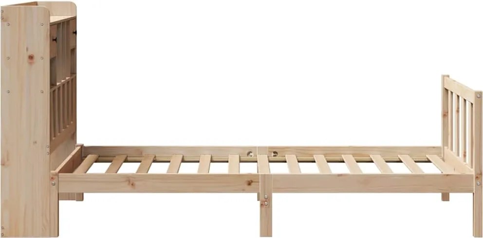Postel s knihovnou bez matrace 90 x 190 cm masivní borovice 3321729