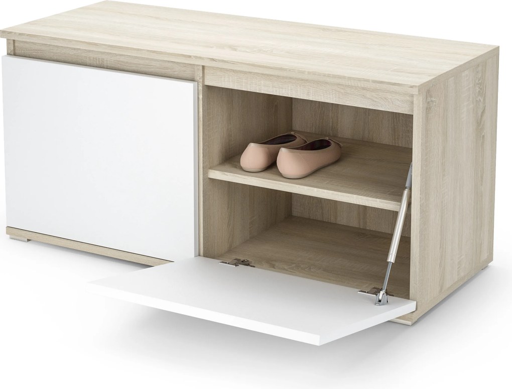 Eka Předsíňová stěna s čalouněnými panely Trinity 2 - Sonoma / Hnědá 2307