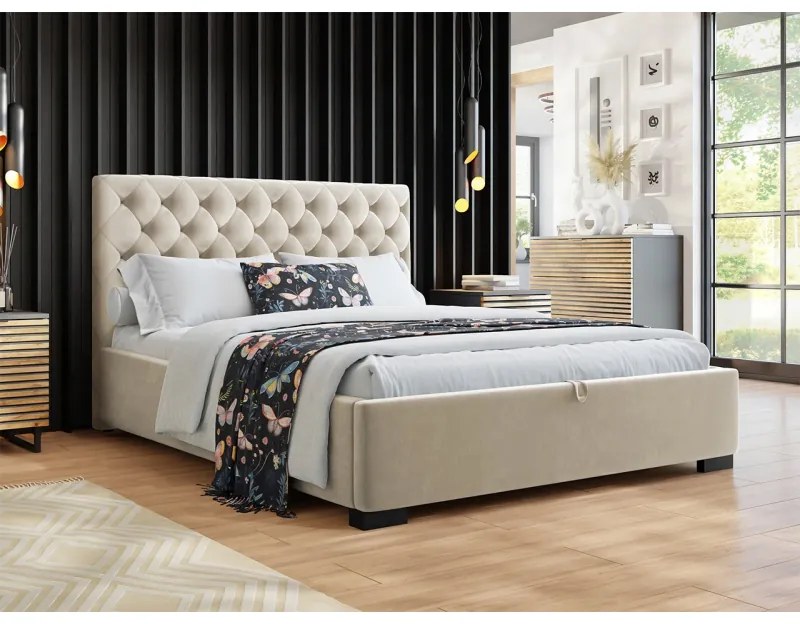 Čalouněná manželská postel Rizto, Rozměr postele: 160 x 200 cm, Dostupné potahy: Manila 02