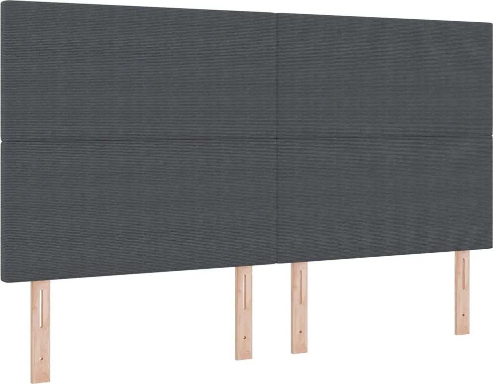 Postel s boxspringem s čelo Tmavě šedá a bílá 180 x 200 cm 3337568