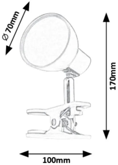 Rabalux 1480 - LED Lampa s klipem NOAH LED/5W/230V šedá