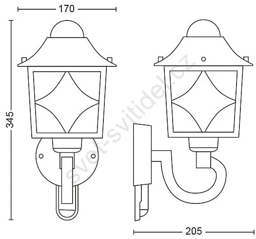 Philips Philips 1747842PN - Venkovní nástěnné svítidlo se senzorem 1xE27/60W/230V IP44 P4552