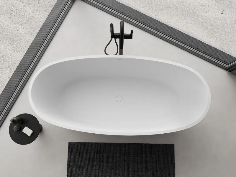 Mexen Torino volně stojící vana z konglomerátu 155 x 78 cm, bílá mat - 57271557800