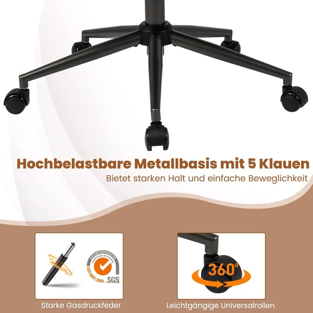 Costway Ergonomická kancelářská židle Stolní počítačová židle s opěrkou hlavy