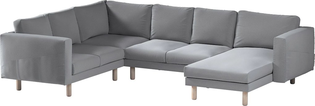 Potah na pohovku IKEA Norsborg rohová, 5-místná se šezlongem barva šedá látka sametová