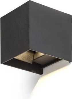 RED R13739 Svítidlo nástěnné TITO SQ DIMM černé 230V LED 2x3W IP65 3000K - RED - DESIGN RENDL