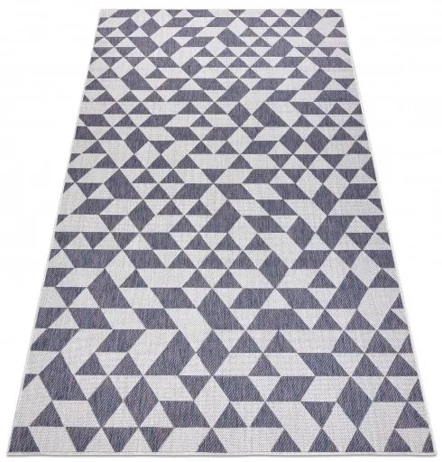 Dywany Łuszczów Kusový koberec Sion Sisal Triangles 22373 ecru/blue-pink – na ven i na doma - 120x170 cm