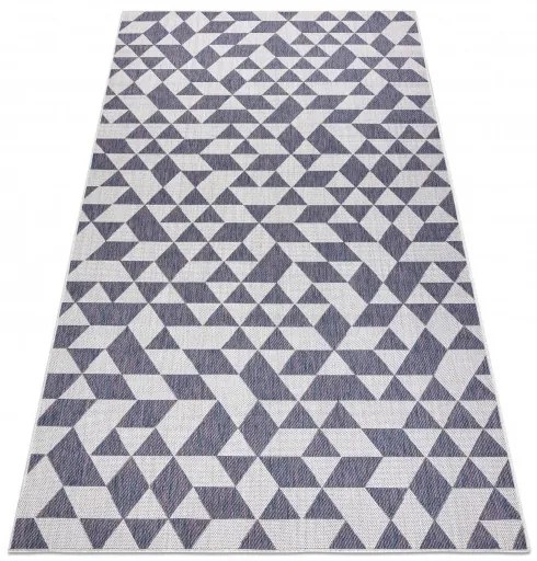 Dywany Łuszczów, Kusový koberec Sion Sisal Triangles 22373 ecru/blue-pink – na ven i na doma, 140x190, vícebarevná, chodba / předsíň