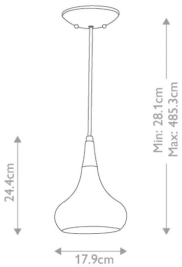 Feiss FE-BESO-P-S-DBZ -Lustr na lanku BESO 1xE27/60W/230V pr.17,9cm černá/měděná