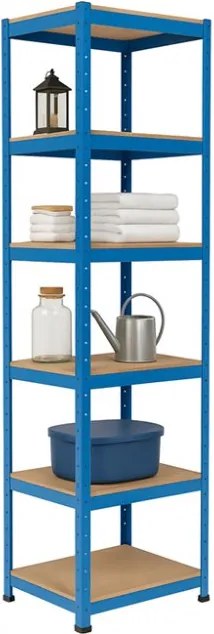 Regál 180x40x40 cm lakovaný 5-policový, nosnost 875 kg - modrý - 2ks
