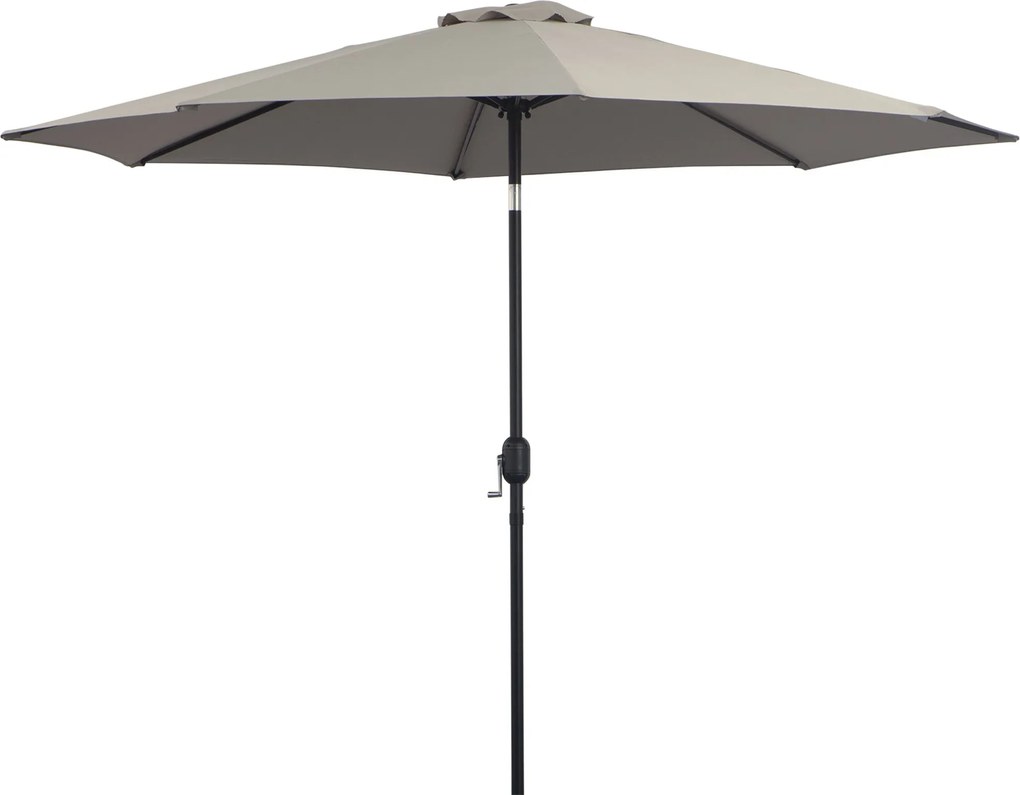 Zahradní slunečník Outsunny Ø295x250 cm s kličkou – venkovní parasol s naklápěcím mechanismem a odnímatelným kovovým sloupem pro terasu, bazén, balkon