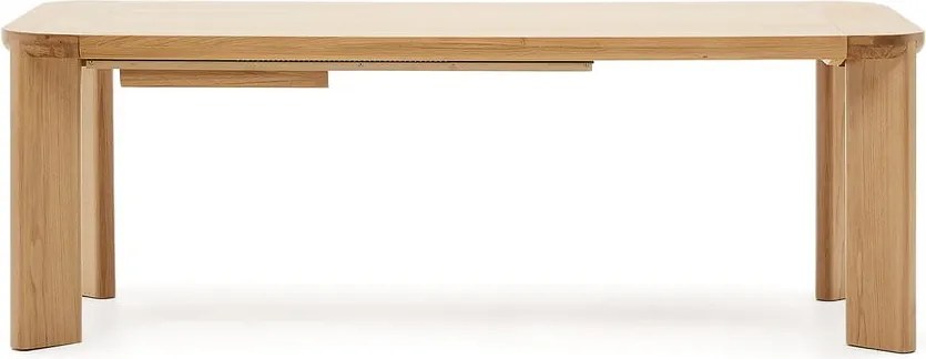 Rozkládací jídelní stůl s deskou v dubovém dekoru v přírodní barvě 100x200 cm Jondal – Kave Home
