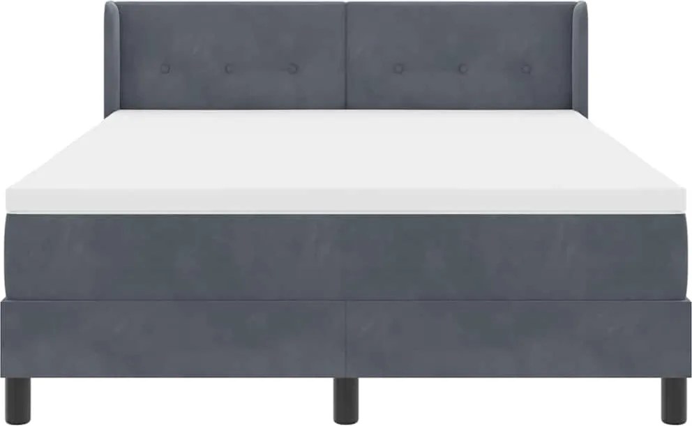 Postel s boxspringem s čelo Tmavě šedá 190 x 140 cm samet 3341463