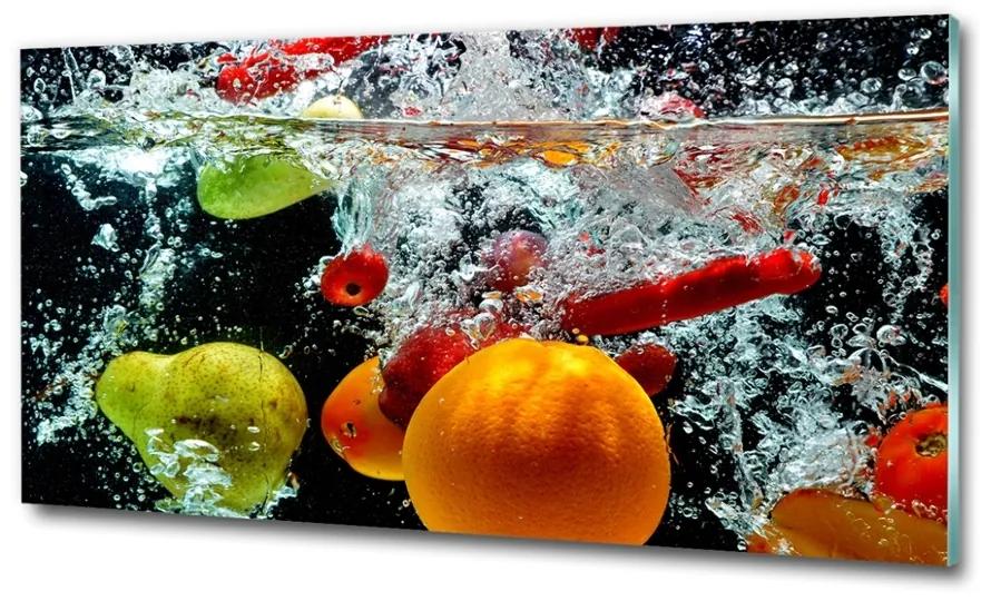 Wallmuralia Foto obraz sklo tvrzené Ovoce pod vodou 100x50