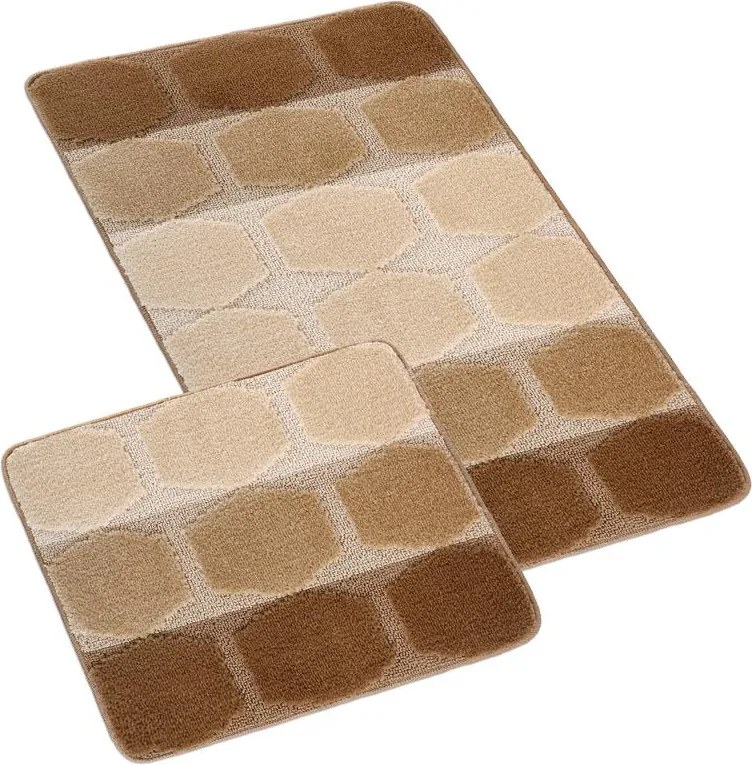 Bellatex SADA BANY 60x100 + 60x50 cm - bez výkroje Béžová,Růžová 60x100 cm 60x50 cm (SADA)