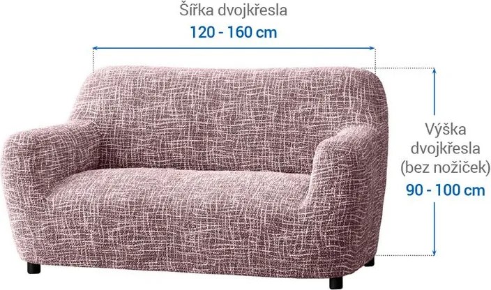 Bielastické potahy GRAFITI NOVÉ kaštanově hnědé dvojkřeslo (š. 120 - 160 cm)