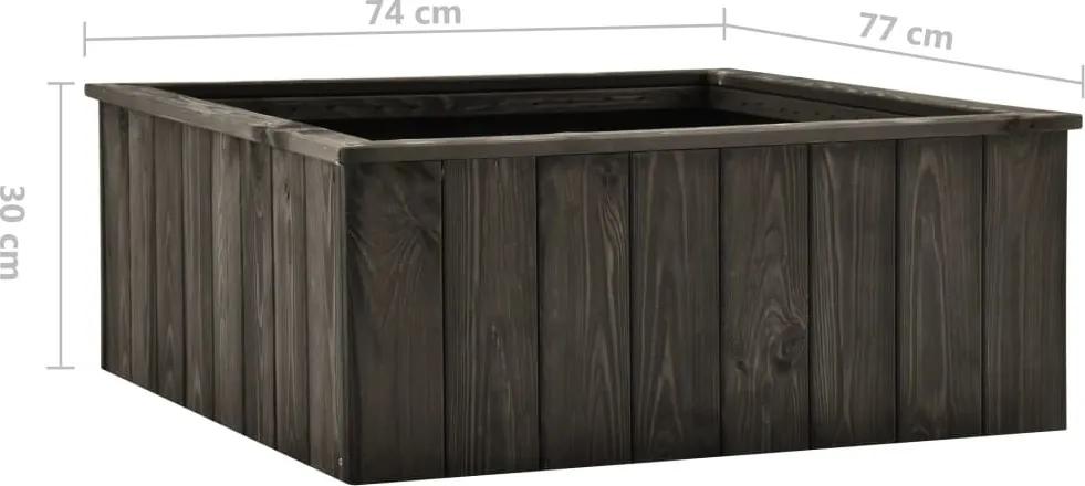 vidaXL Vyvýšený záhon tmavě šedý 74 x 77 x 30 cm masivní borové dřevo [315415]