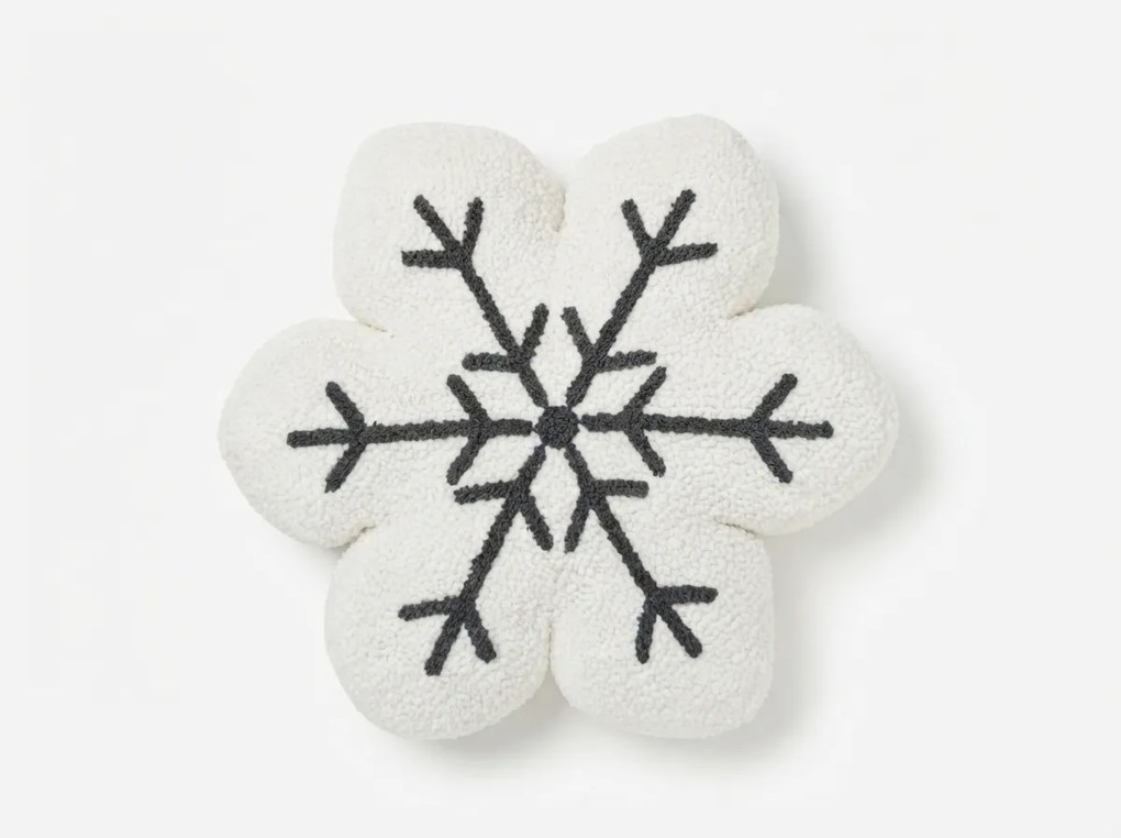 Dekorační polštářek SNOWFLAKE 35x35 cm, bílý