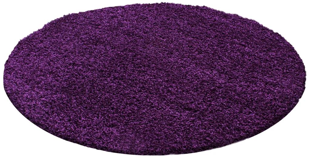 Ayyildiz Kusový koberec Shaggy Life 1500 fialový vysoký vlas, kulatý  160x160 cm | BIANO
