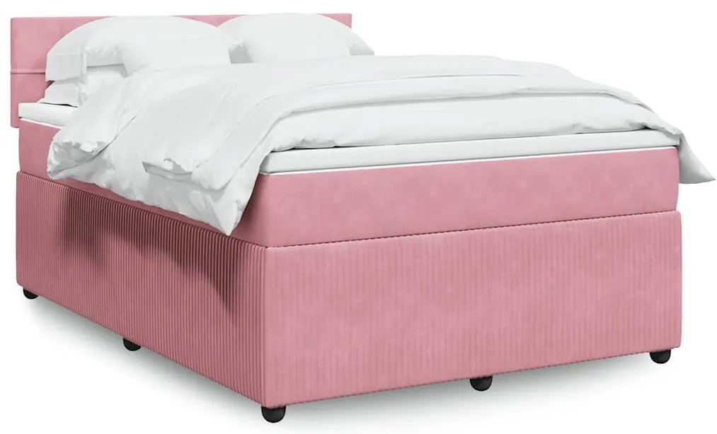 Box spring postel s matrací růžová 160x200 cm samet 3290087