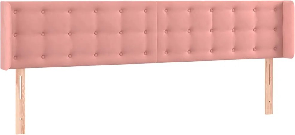 Čelo postele typu ušák růžová 163x16x78/88 cm samet 3119261