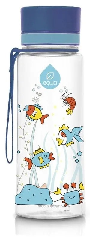 Modrá plastová lahev Equa Equarium, 0,6 l