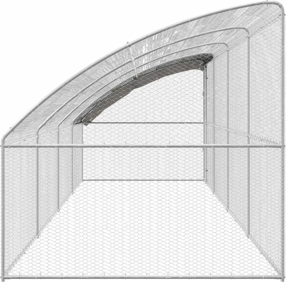 Klec na kuřata 4 ks Stříbrná 800 x 200 x 200 cm Ocel a PE 3368324