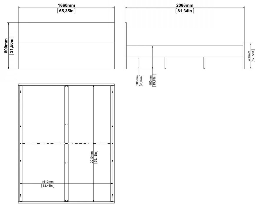 Tvilum Postel Simplicity 210 160x200 bílý lesk