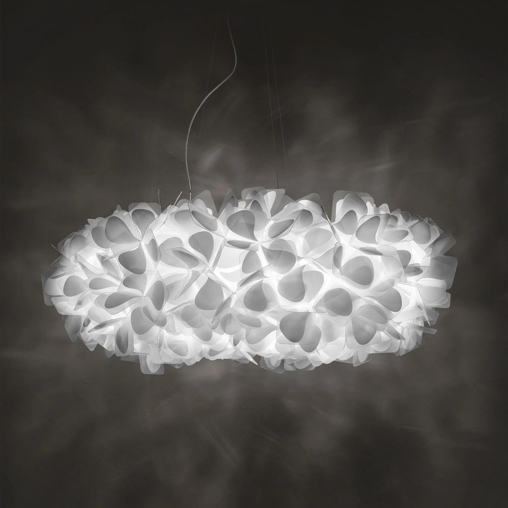 Slamp Clizia Mama Non Mama White 130, designové svítidlo s čirým kabelem, 15x12W E27, prům. 130cm